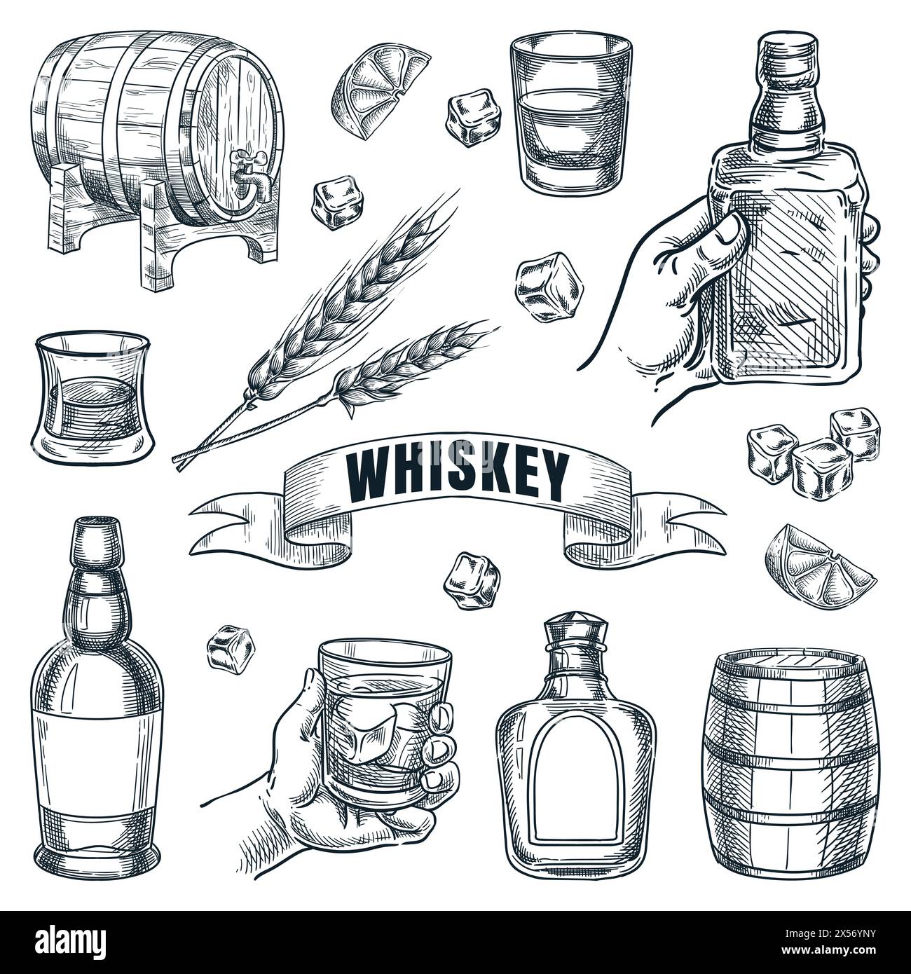 Whisky glass barrels Stock Vector Images - Alamy