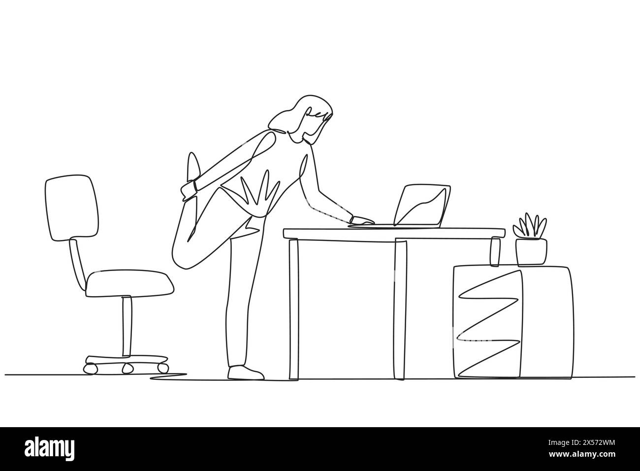 Mature standing on one leg Stock Vector Images - Alamy