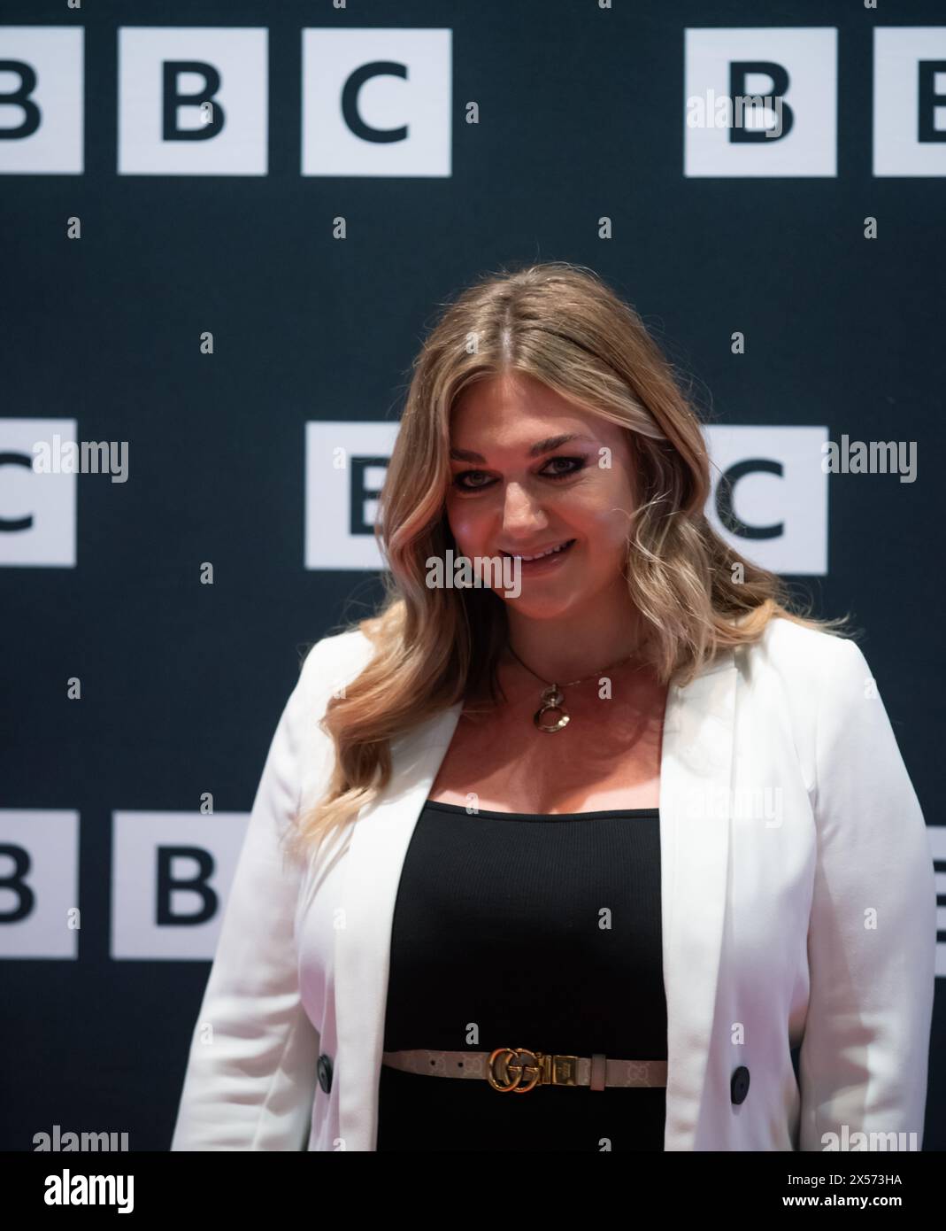 Fay McKeever Poses on the red carpet before the Press Line event before ...