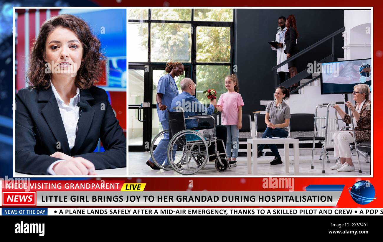 News story of kid visiting old patient on live television channel ...