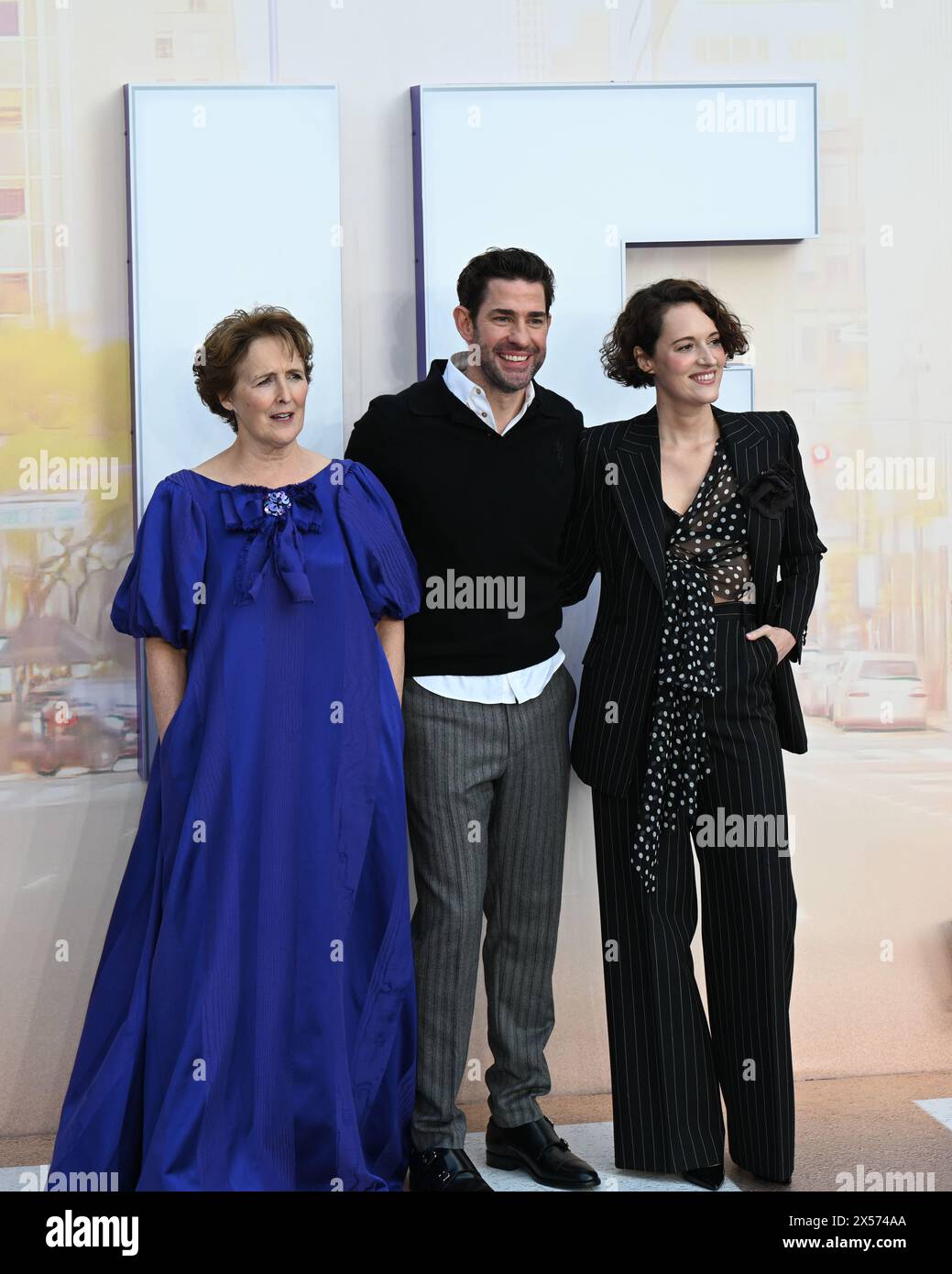 LONDON, ENGLAND, UK - MAY 07 2024: Fiona Shaw, John Krasinski, Phoebe ...