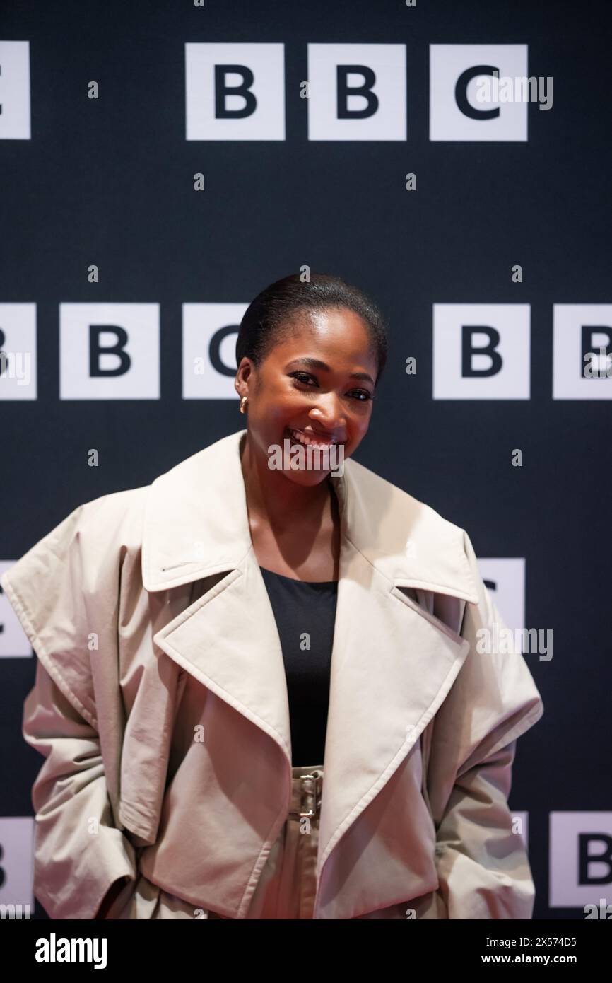 Adelayo Adedayo Poses on the red carpet before the Press Line event ...