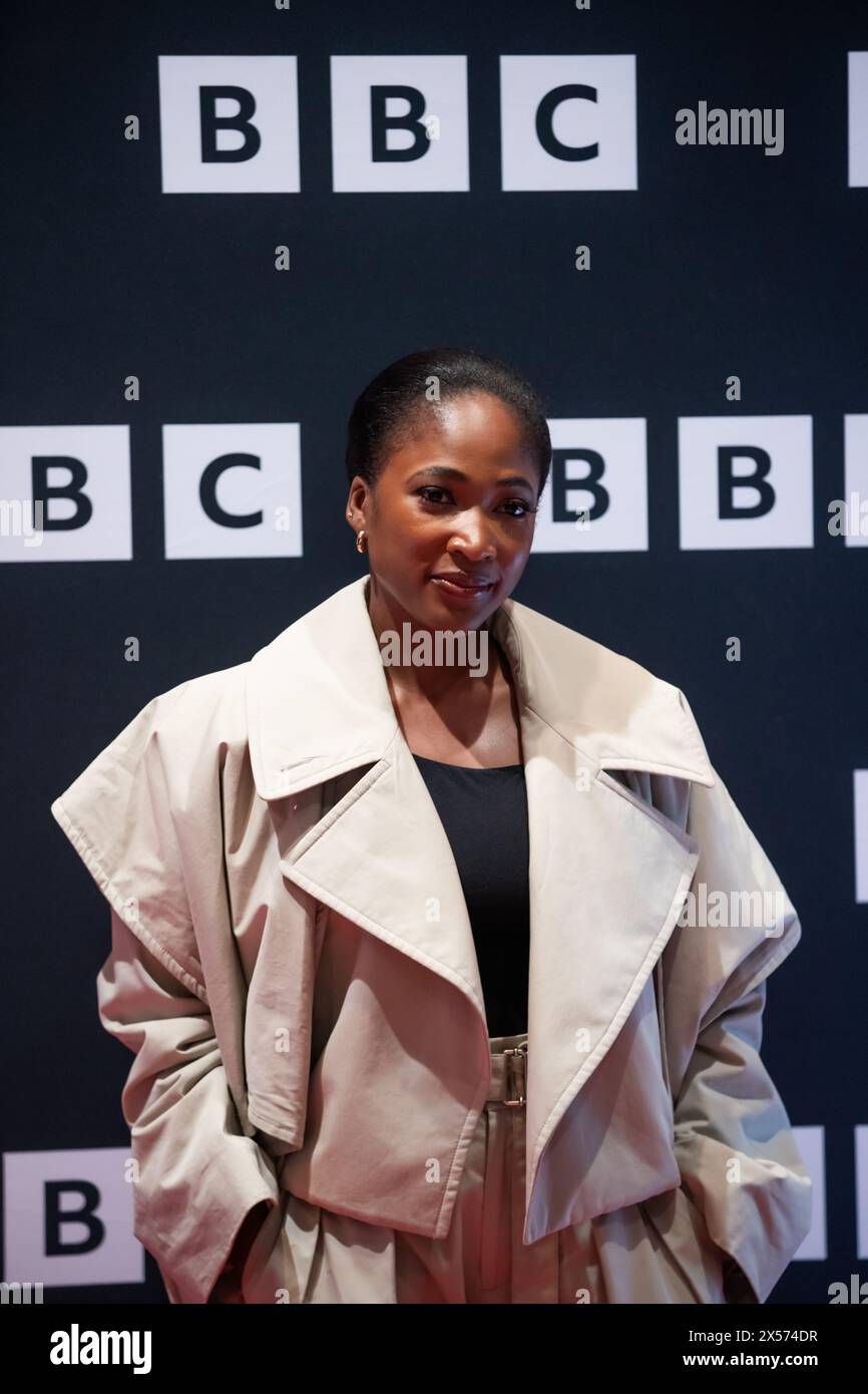 Adelayo Adedayo Poses on the red carpet before the Press Line event ...