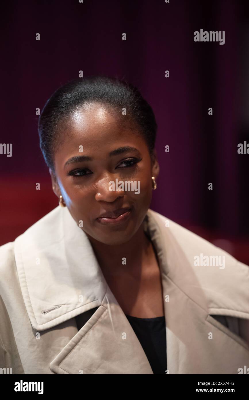 Adelayo Adedayo Poses on the red carpet before the Press Line event ...