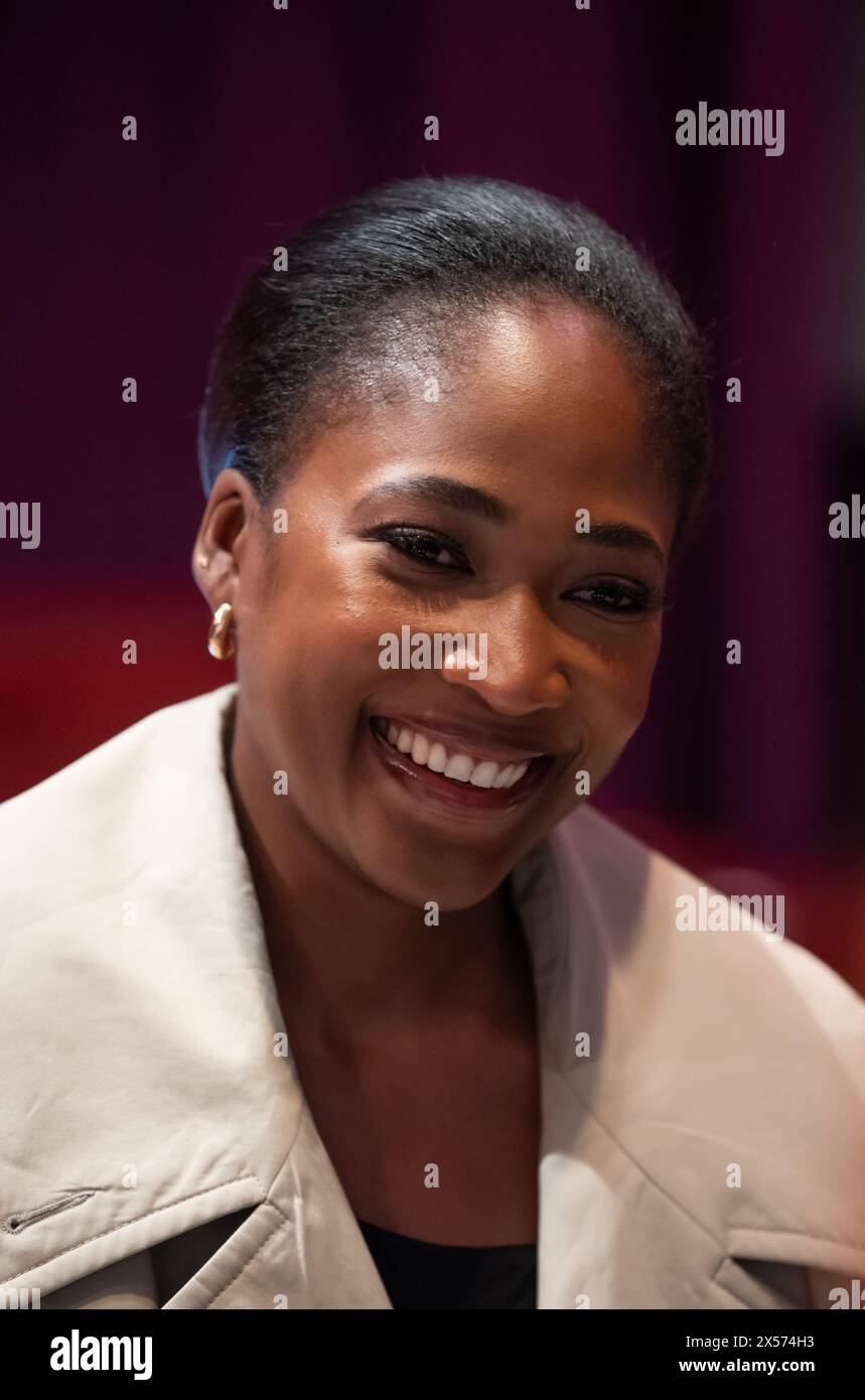 Adelayo Adedayo Poses on the red carpet before the Press Line event ...