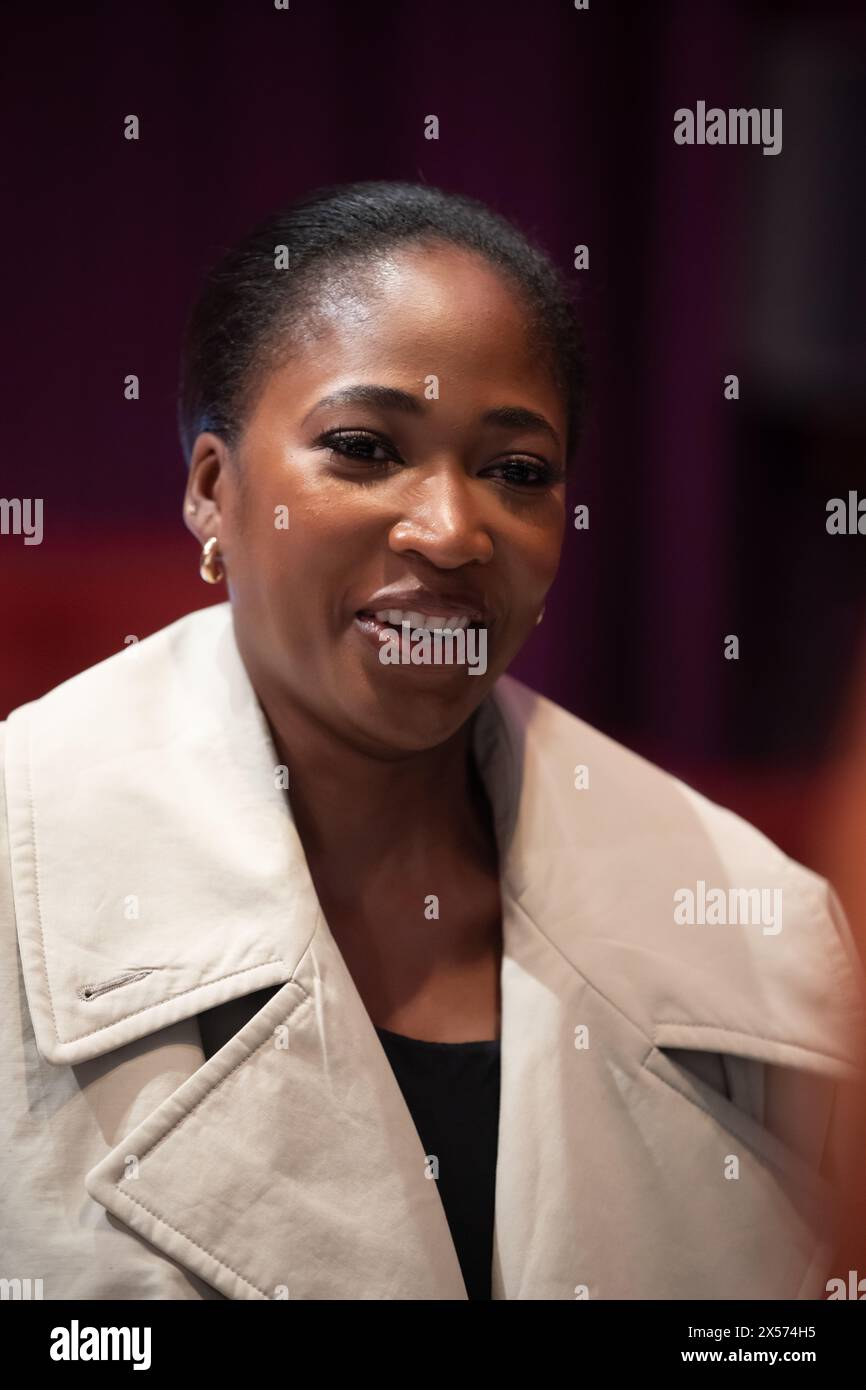Adelayo Adedayo Poses on the red carpet before the Press Line event ...