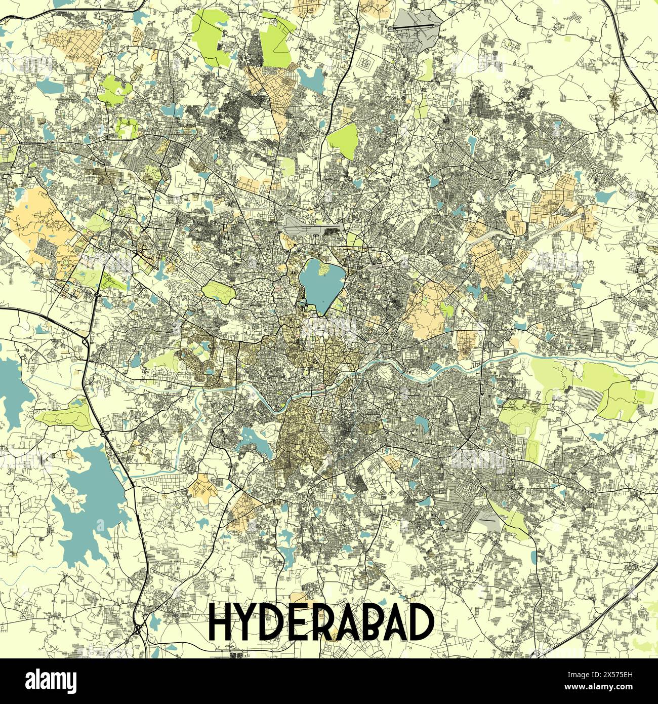 Hyderabad map hi-res stock photography and images - Alamy