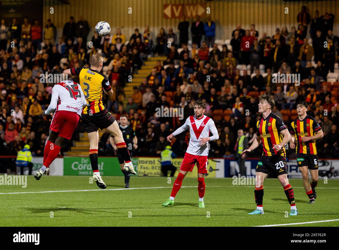 Airdrie, Scotland. 07 May 2024. Kanayo Megwa (15 - Airdrieonians) looks ...