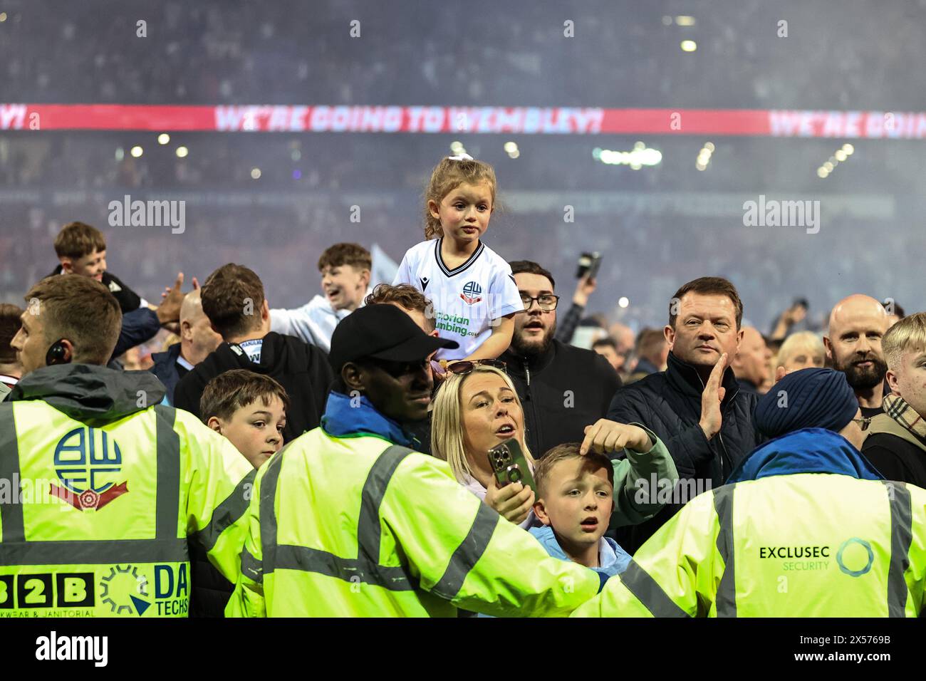 Bolton fans celebrate going to Wembley during the Sky Bet League 1 Play ...