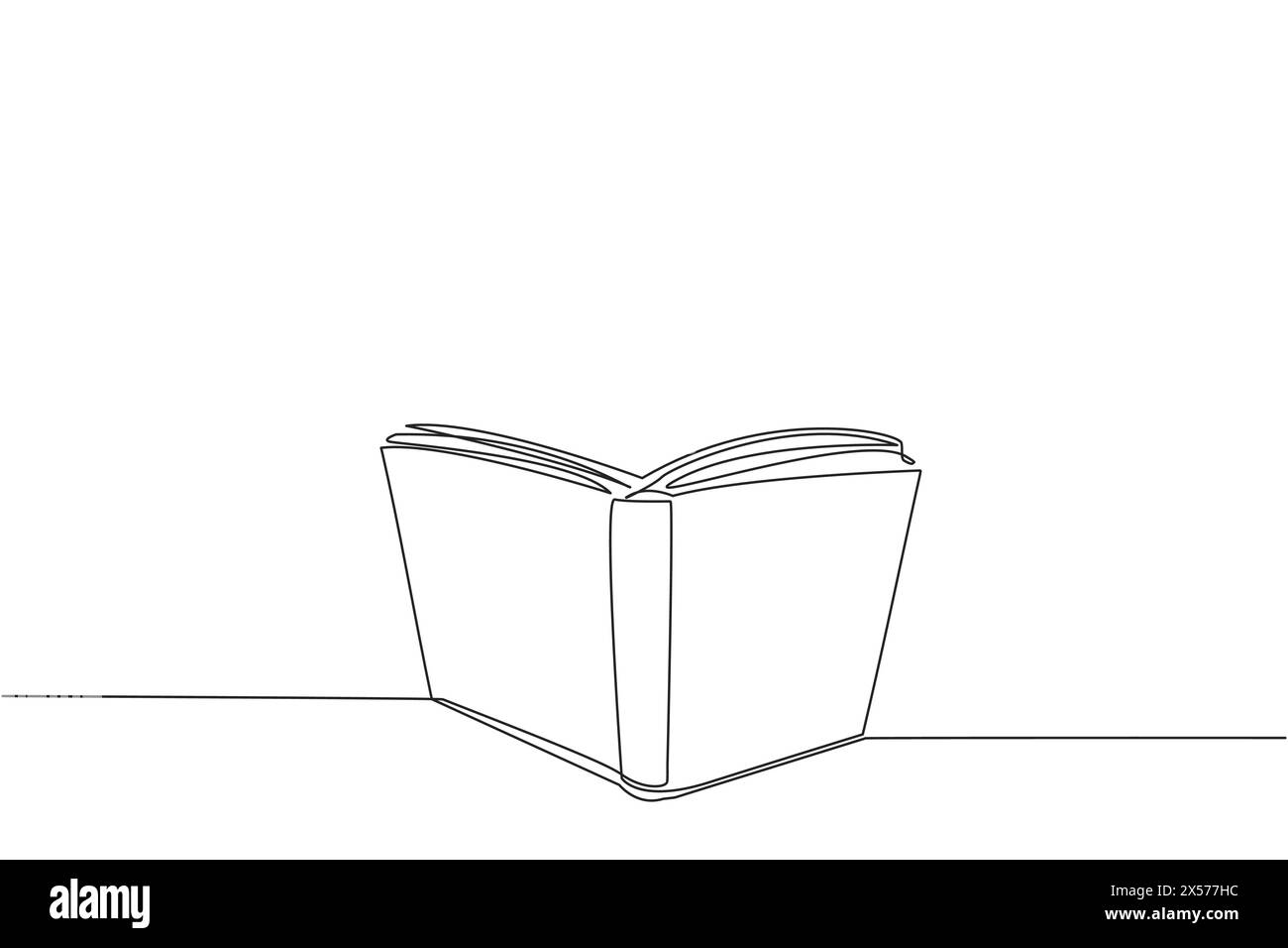Single one line drawing the book stands open. Books on display during ...