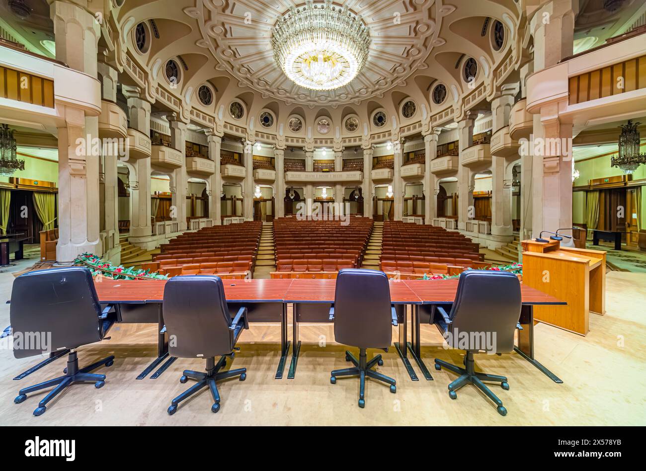 Bucharest palace of parliament interior hi-res stock photography and ...