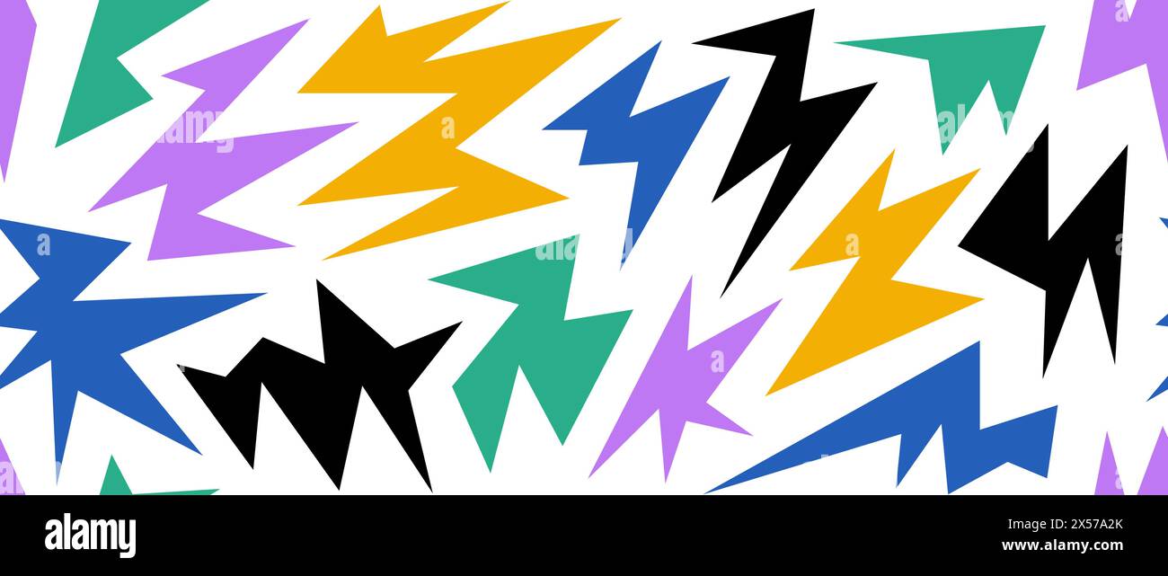 Colorful irregular spark and twinkle seamless pattern. Yellow, purple ...