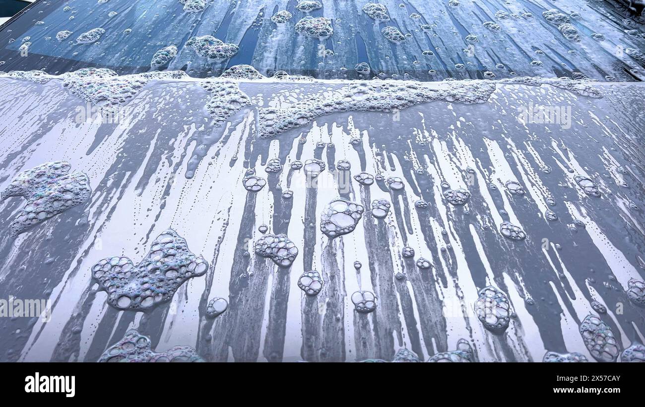 Washing a Tesla Cybertruck: Suds Covering Its Futuristic Exterior Stock ...