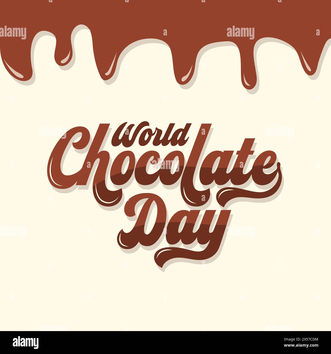 World chocolate day banner design with chocolate splash and handwritten ...