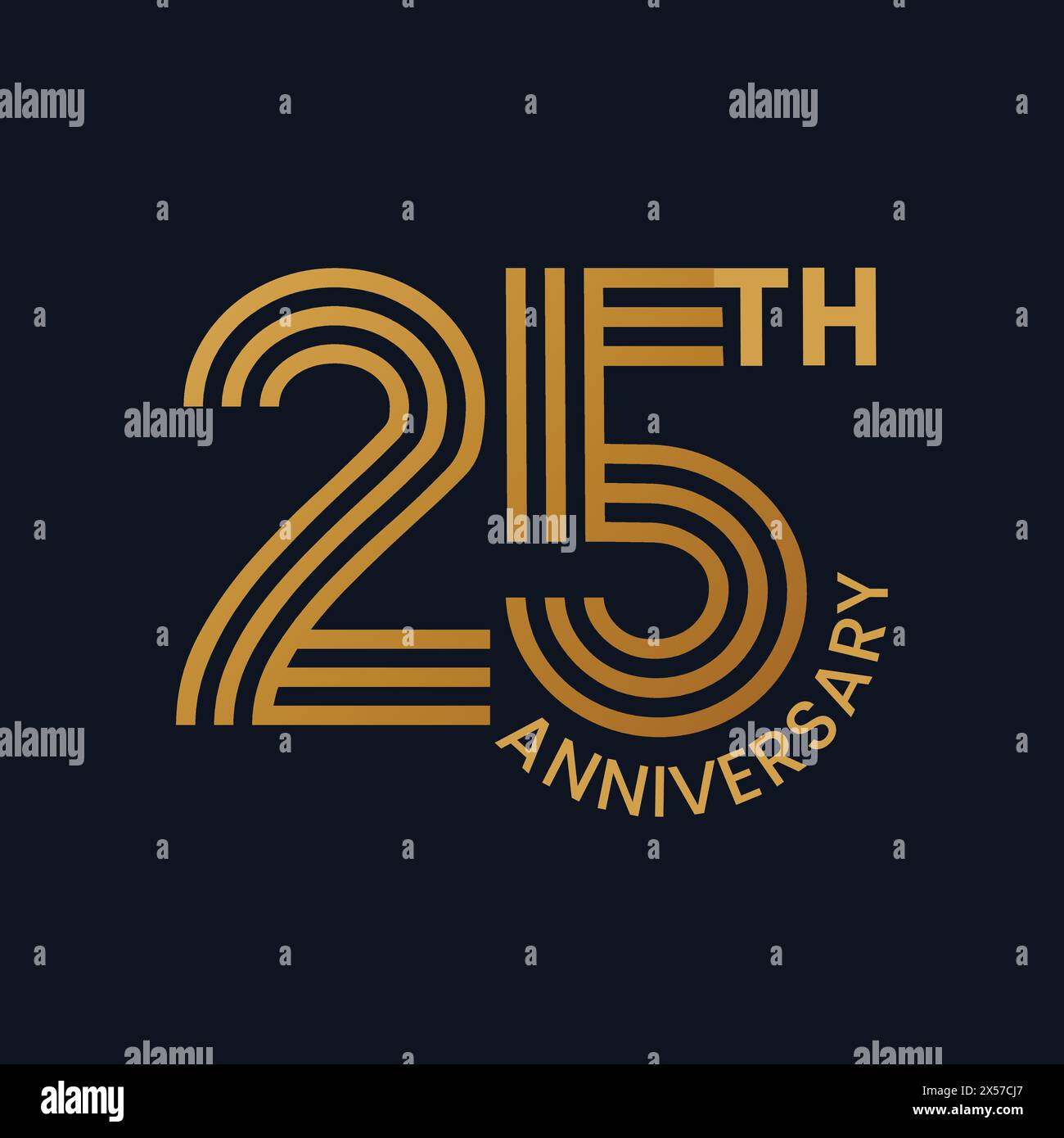 25 years anniversary logo design. 25th anniversary badge design with ...