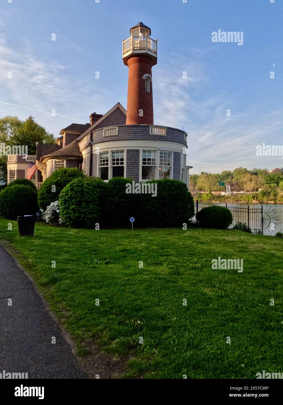 Turtle Rock Lighthouse marks the end of Boathouse Row along the ...