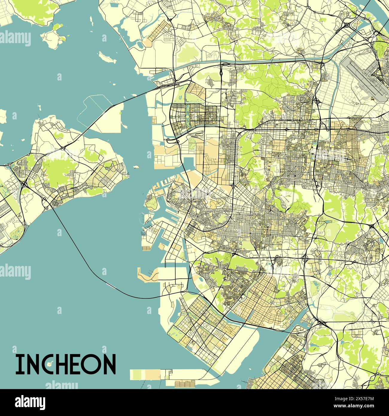 Map of incheon hi-res stock photography and images - Alamy