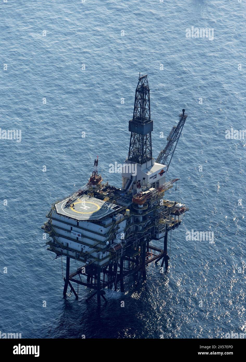 Offshore rig La Gaviota, Bermeo. Bizkaia, Basque country, Spain Stock ...