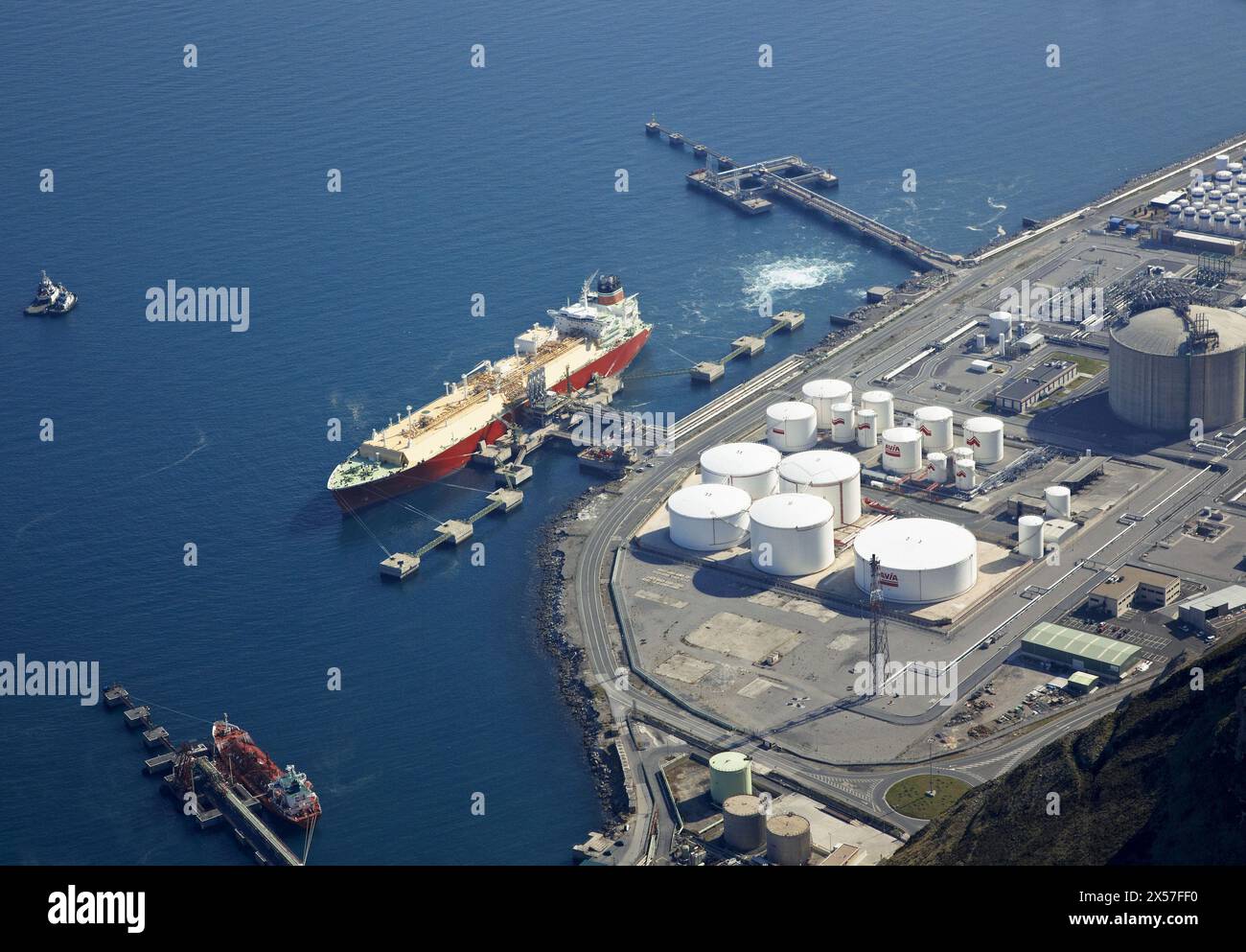 Aerial view gas oil unloading hi-res stock photography and images - Alamy
