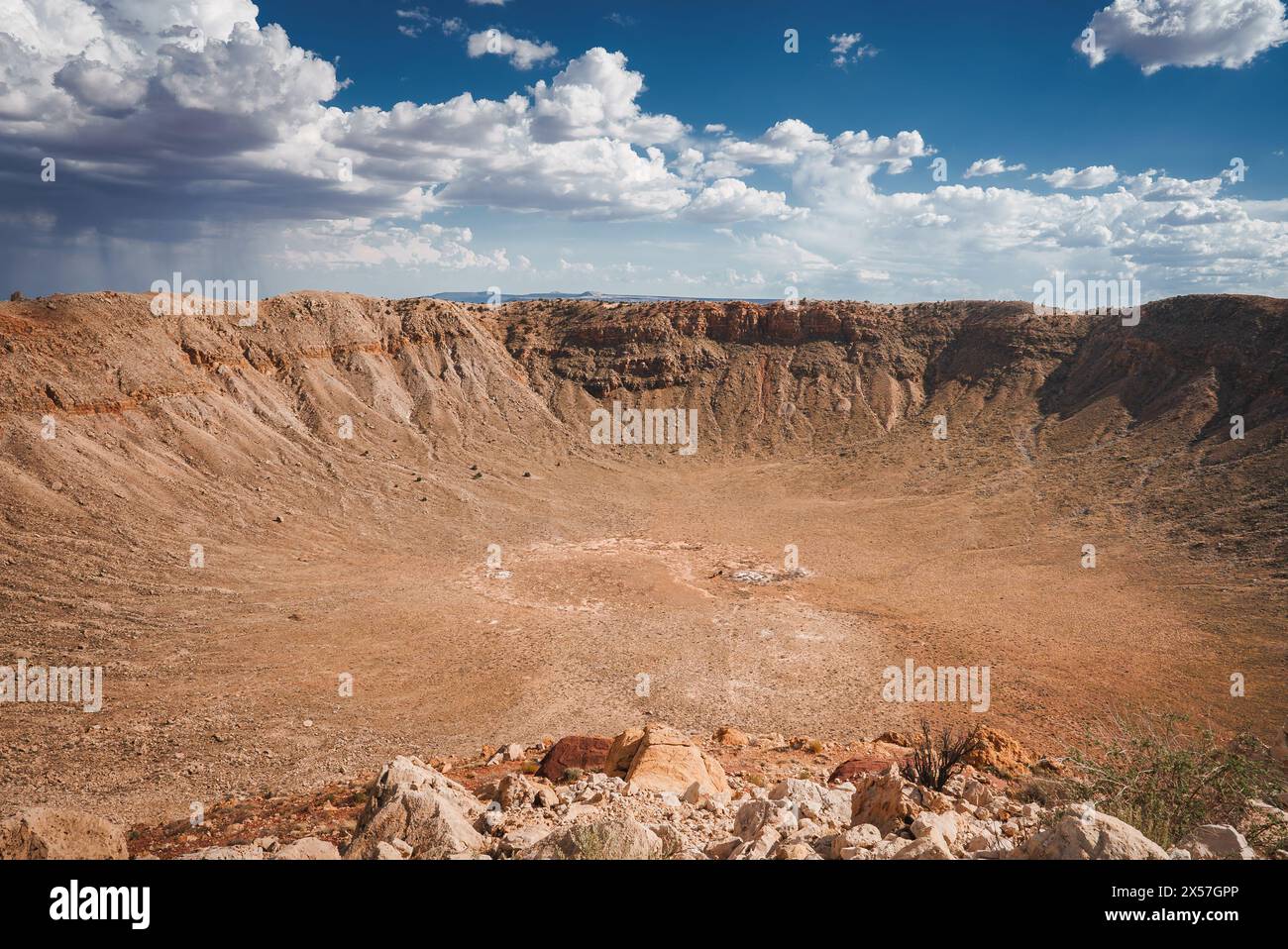 Impressive Meteor Crater, Barringer Crater in Arizona Desert Stock ...