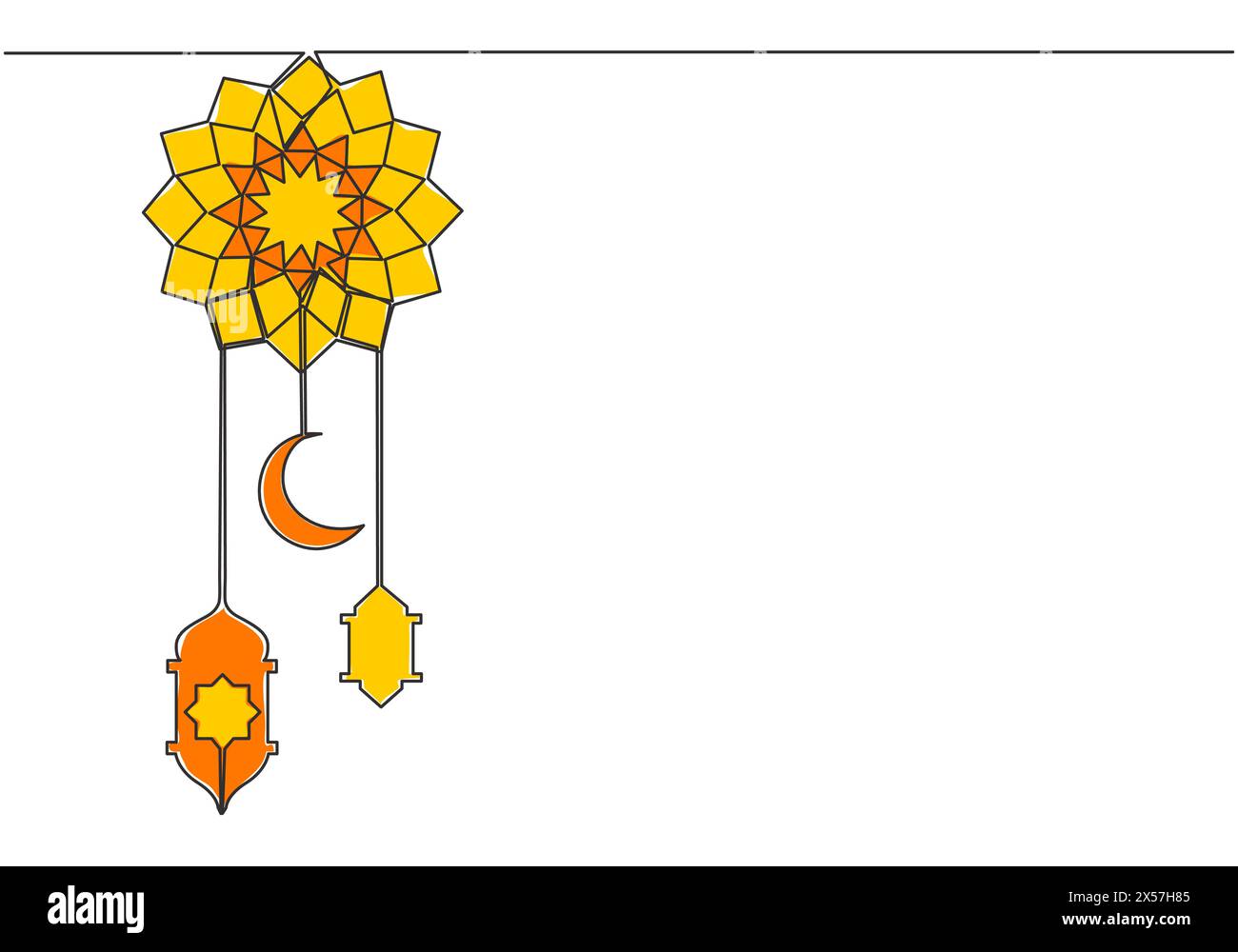 Ramadan Kareem greeting card, poster and banner design background. One ...