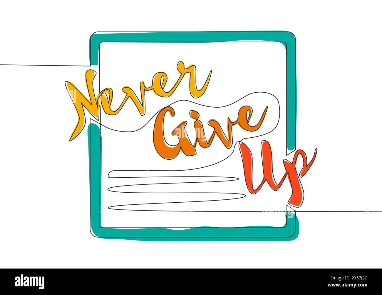 Single continuous line drawing of motivational and inspirational ...