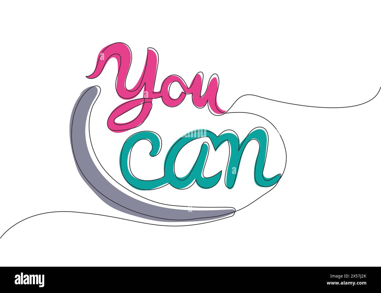 Single continuous line drawing of motivational and inspirational ...