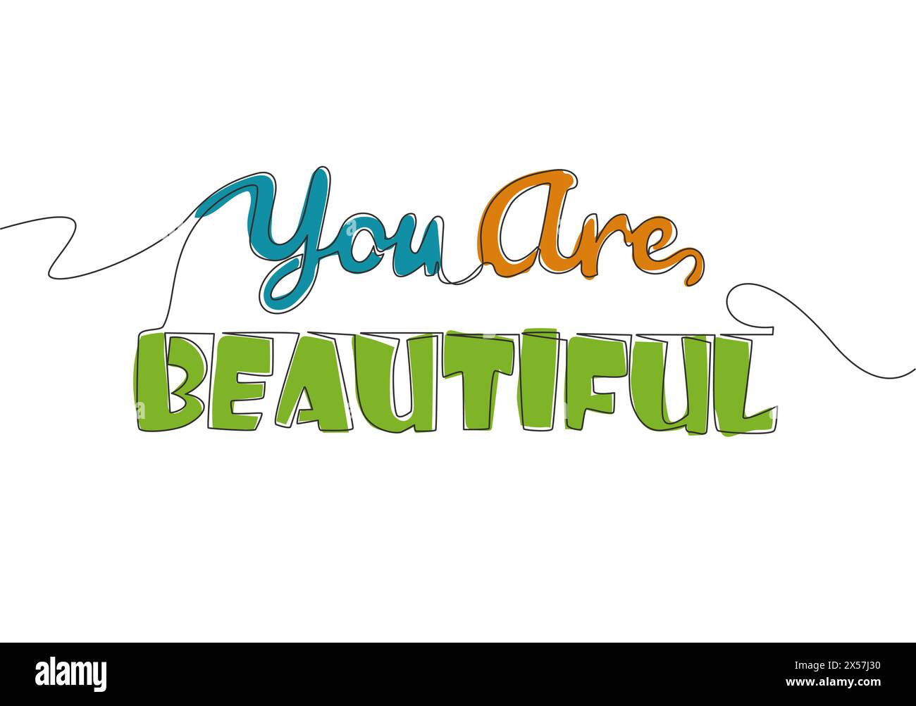 Single continuous line drawing of motivational and inspirational ...