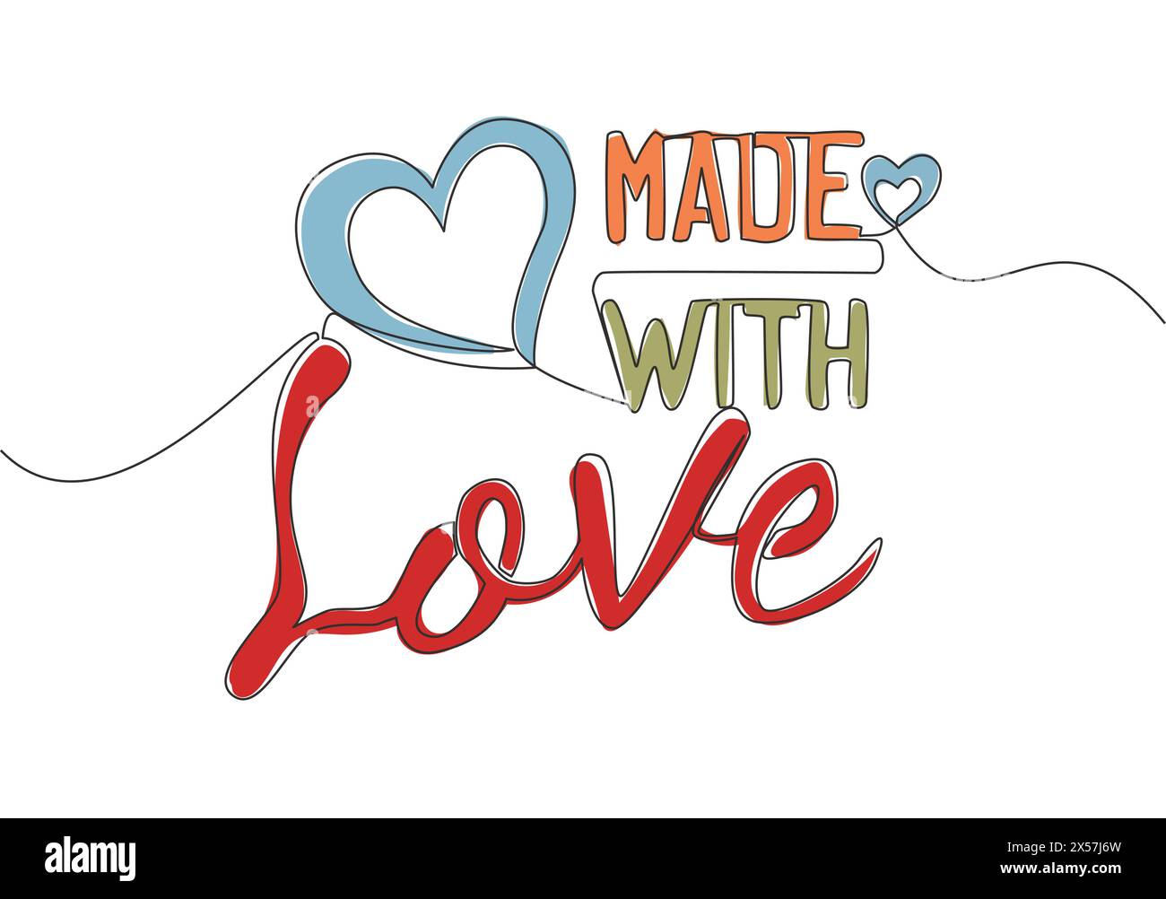 One single line drawing of motivational and inspirational lettering ...