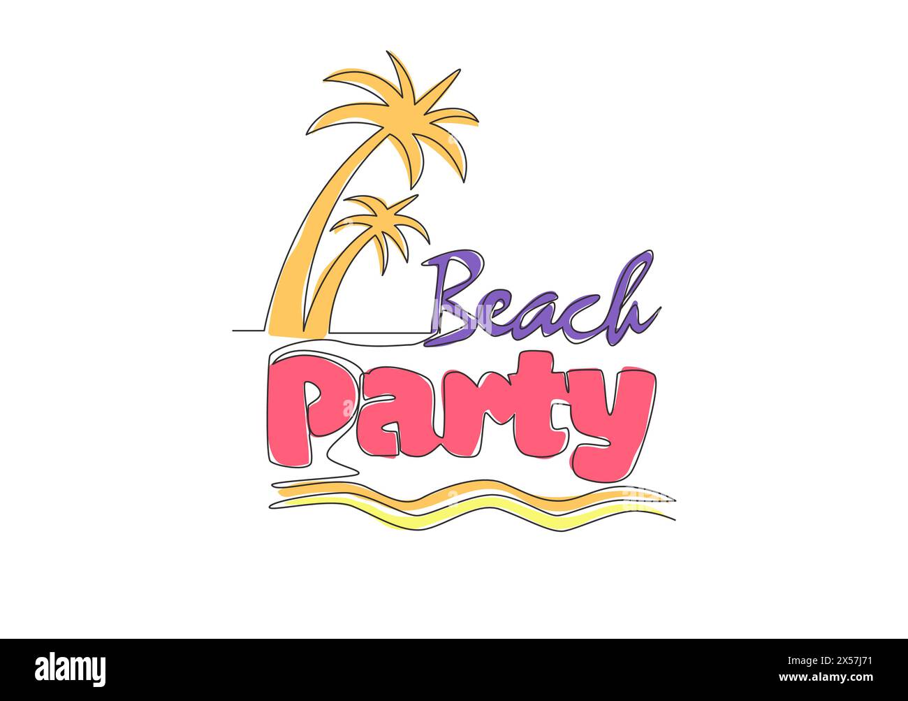 Continuous line drawing party hi-res stock photography and images - Alamy