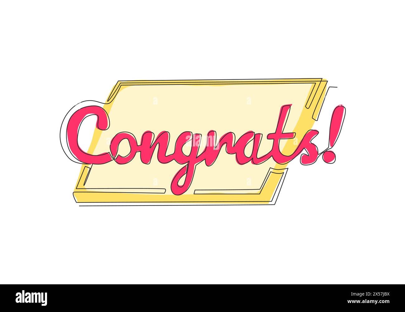 One continuous line drawing of cute cool typography quote - Congrats ...