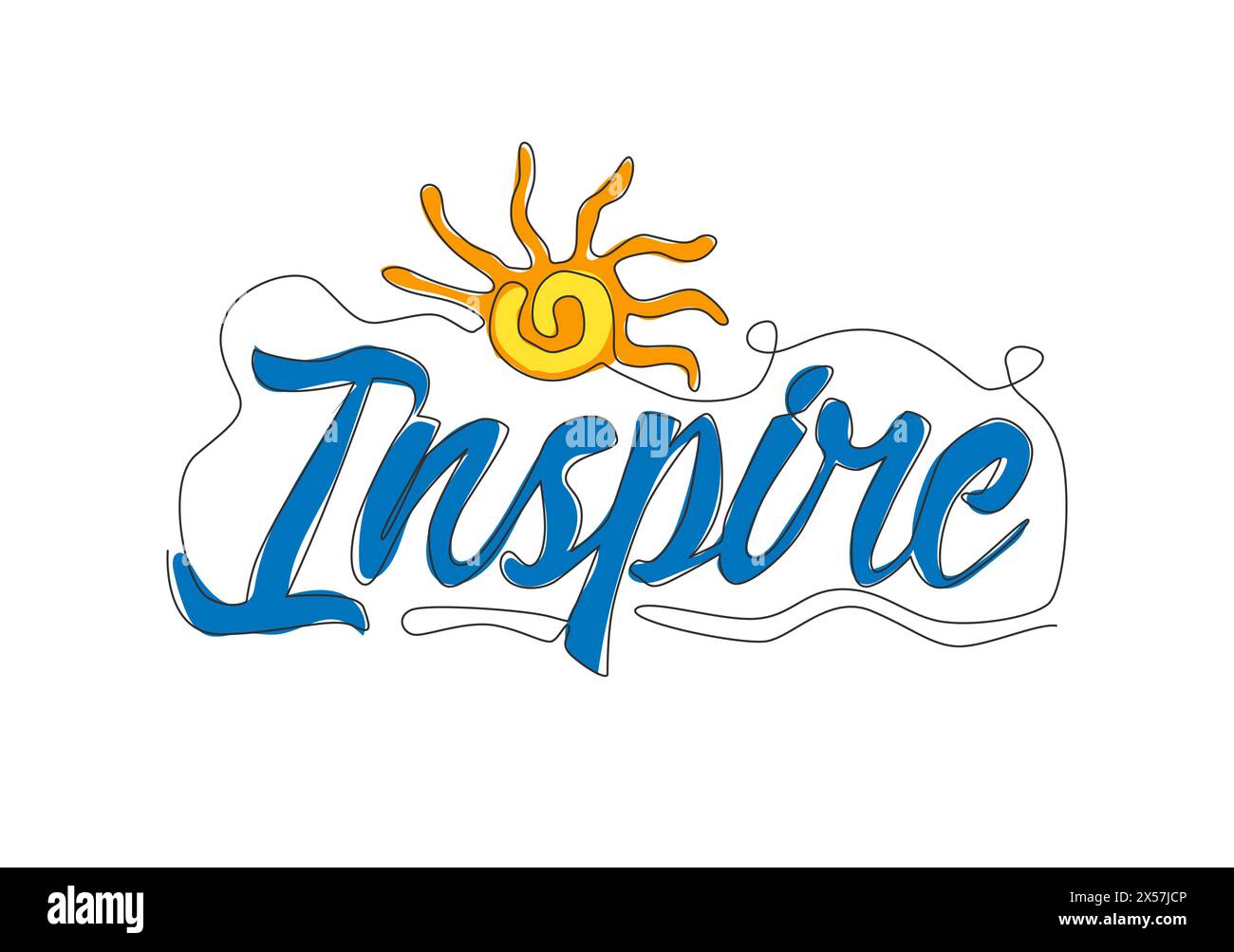 One single line drawing of cute and inspiring typography quote ...