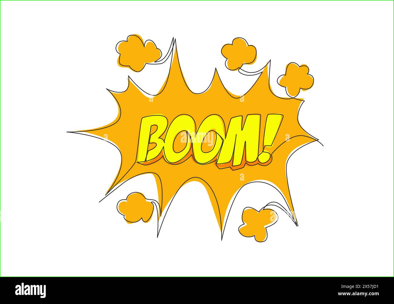 One single line drawing of comical cute cool typography quote - Boom ...