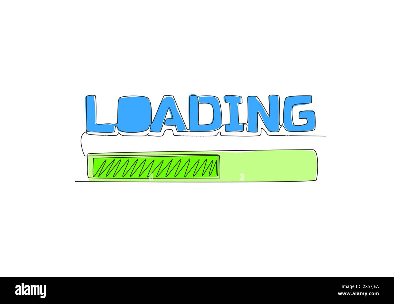 One single line drawing of cute and cool typography icon sign - Loading ...