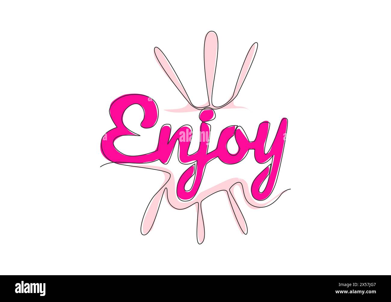 One continuous line drawing of cute and cool typography quote - Enjoy ...