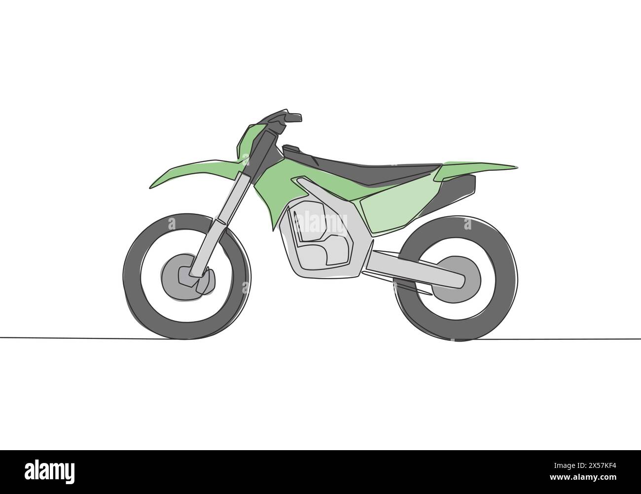 One single line drawing of tough trail motocross logo. Off road ...