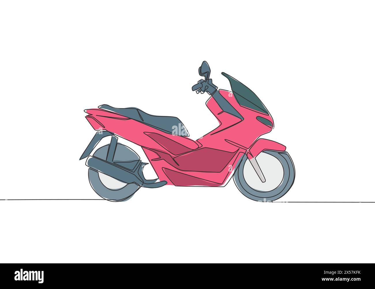One continuous line drawing of modern luxury Asian underbone motorbike ...