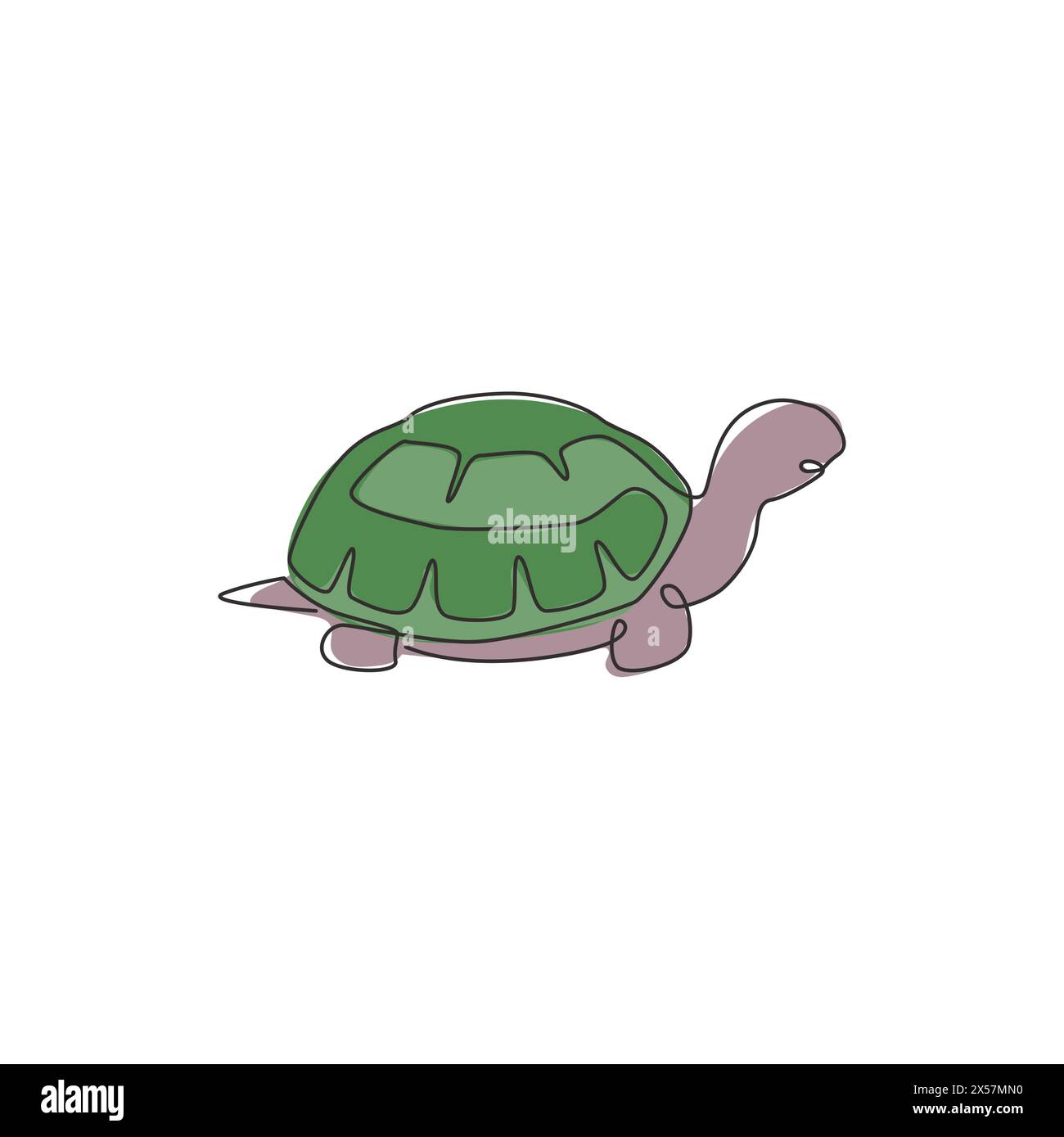 One single line drawing of big land tortoise for social company logo ...