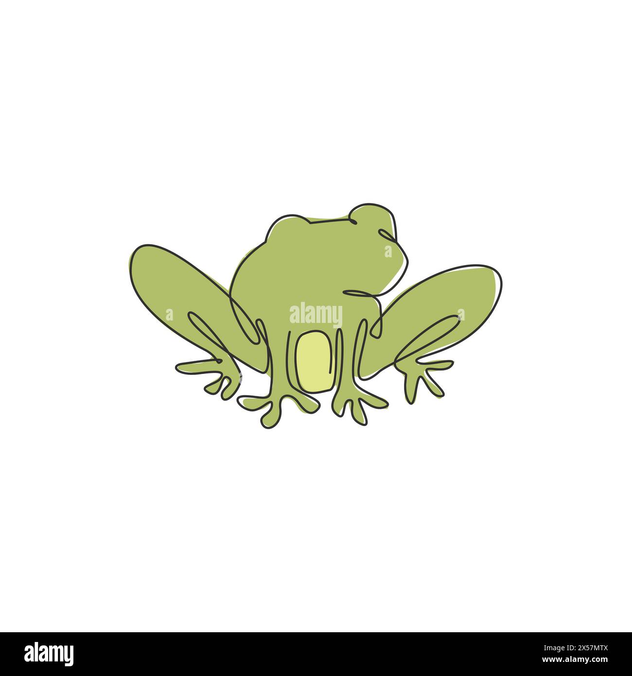 One continuous line drawing of funny frog for kids toy logo identity ...