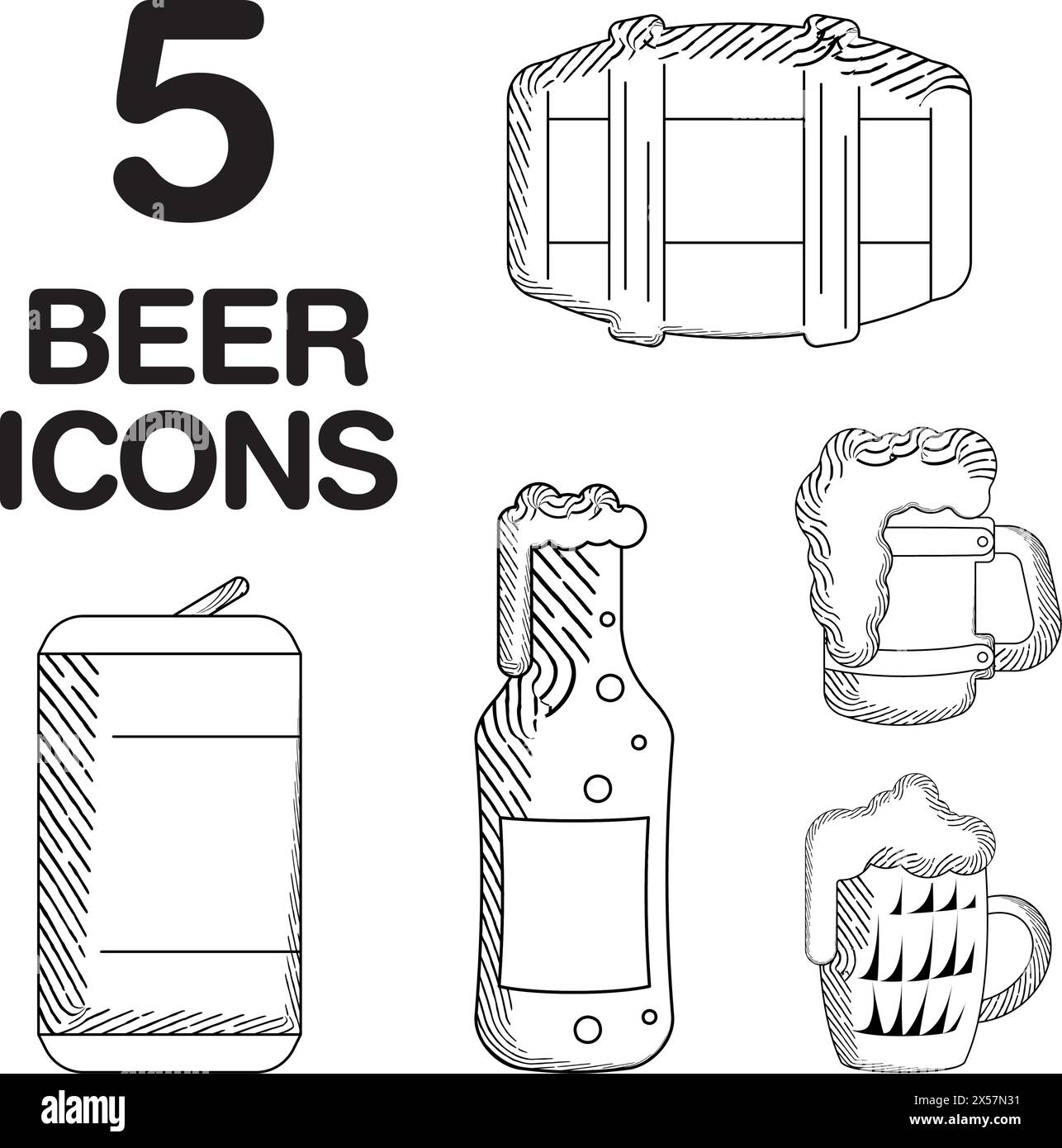 Vintage beers sketches Icon set Vector Stock Vector Image & Art - Alamy