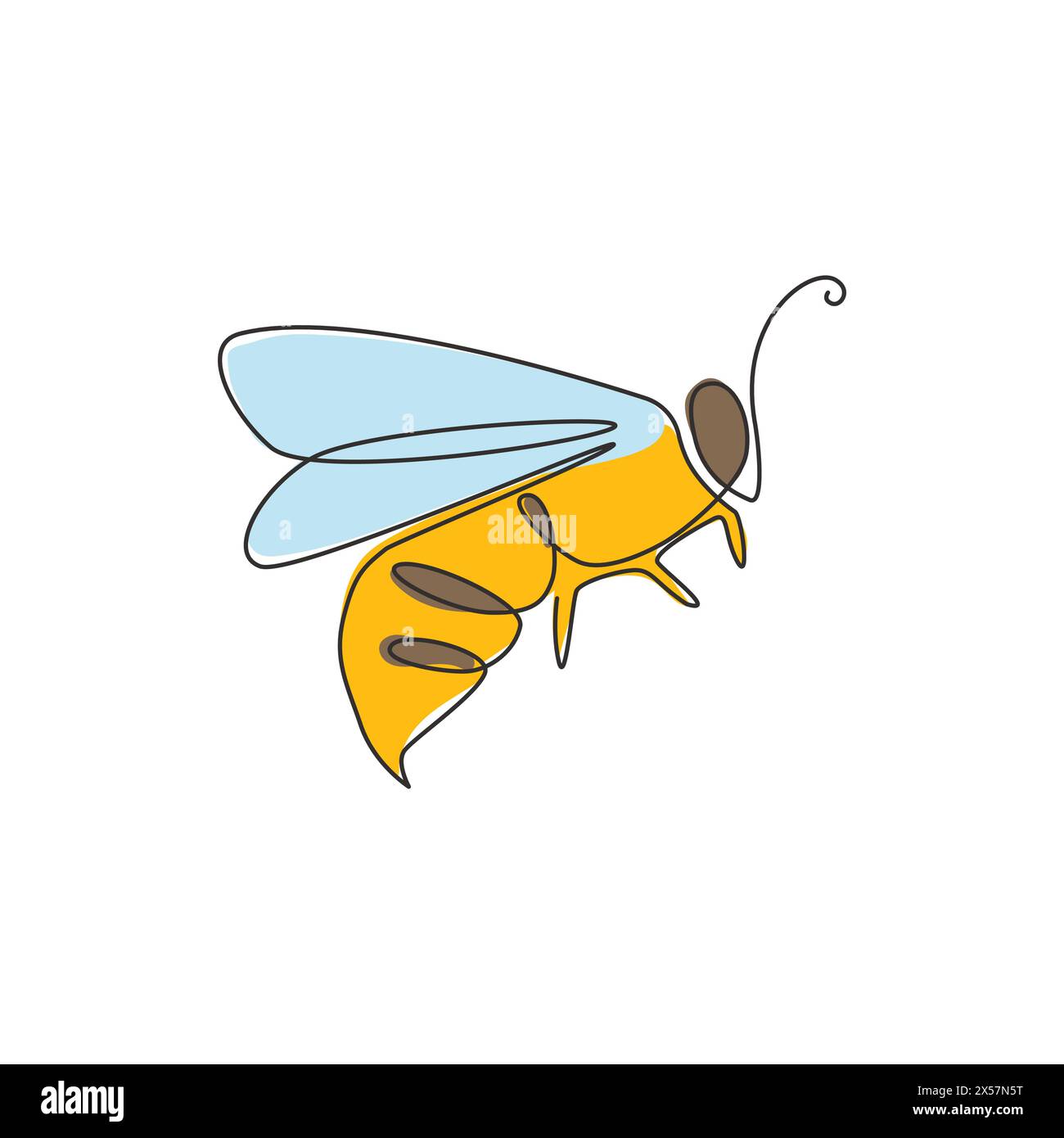 One continuous line drawing of elegant bee for company logo identity ...
