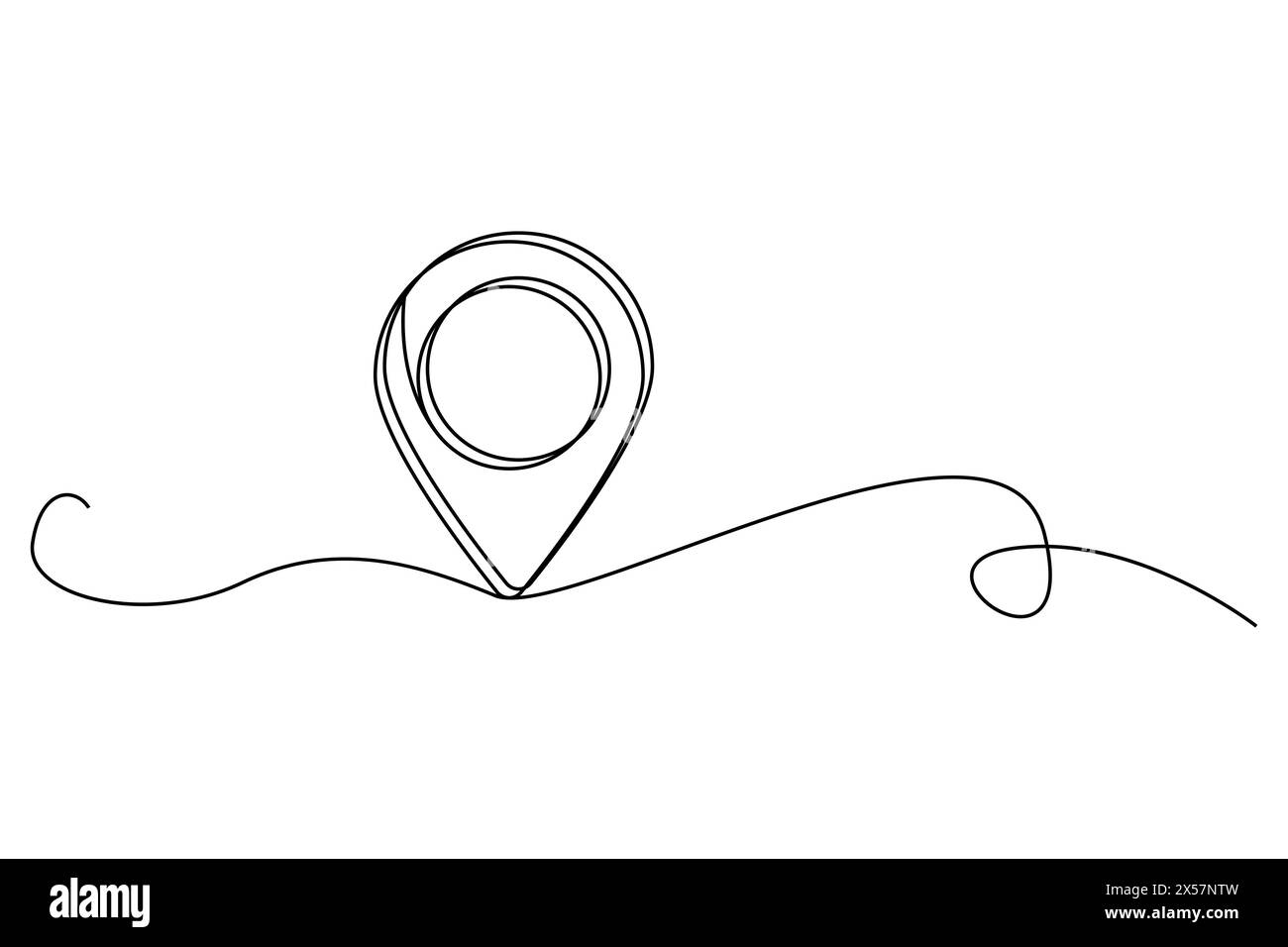 Minimalist location pin vector. Continuous line drawing. Navigation ...