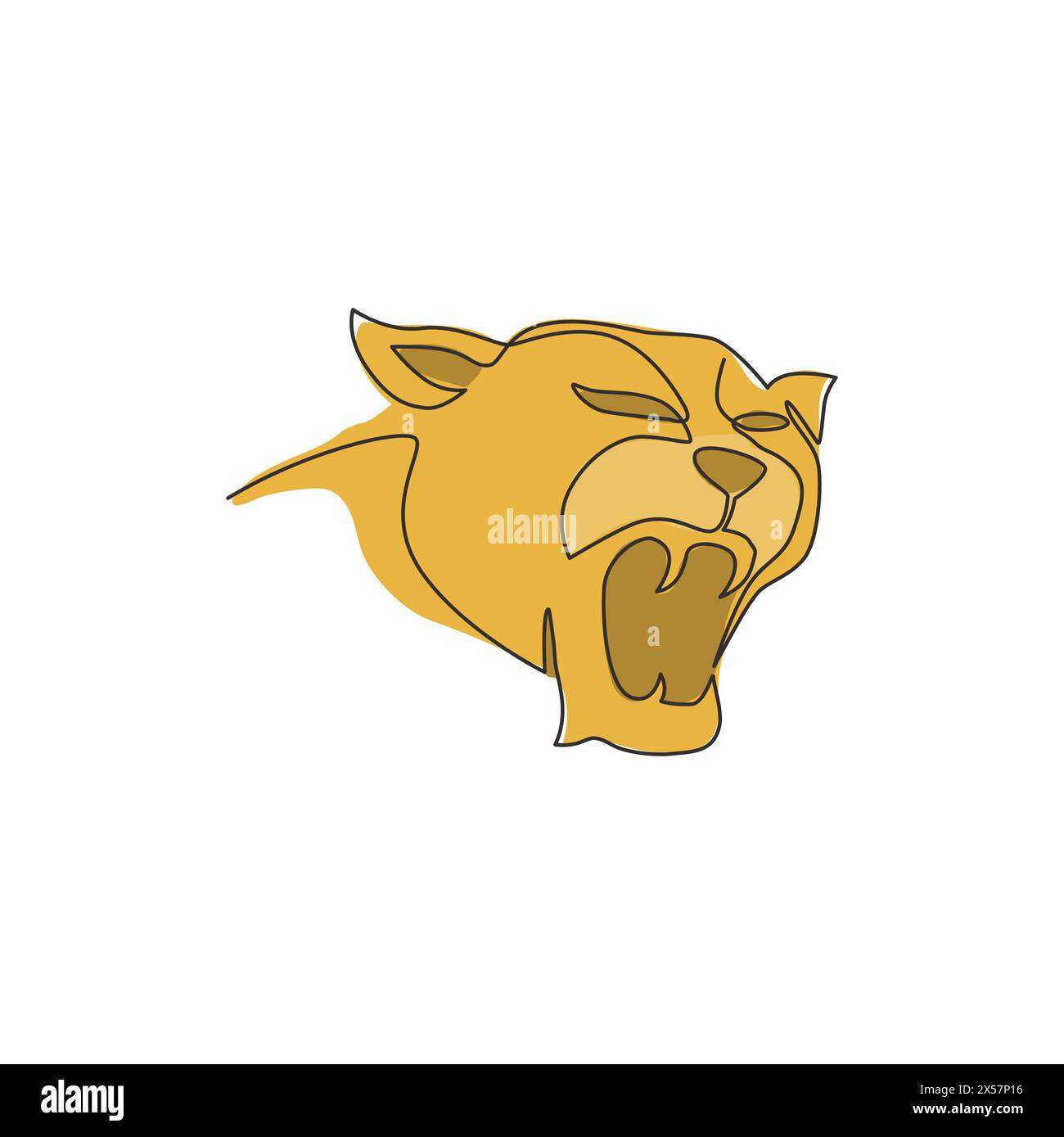 One continuous line drawing of wild leopard head for multinational ...