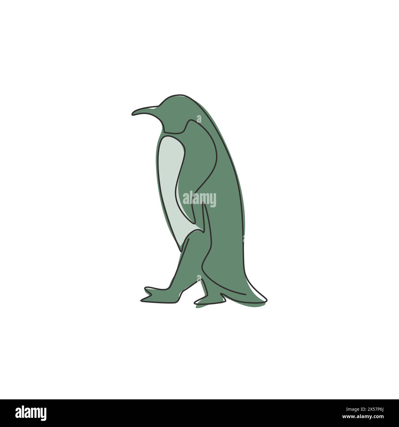 One continuous line drawing of funny penguin for kids toy company logo ...