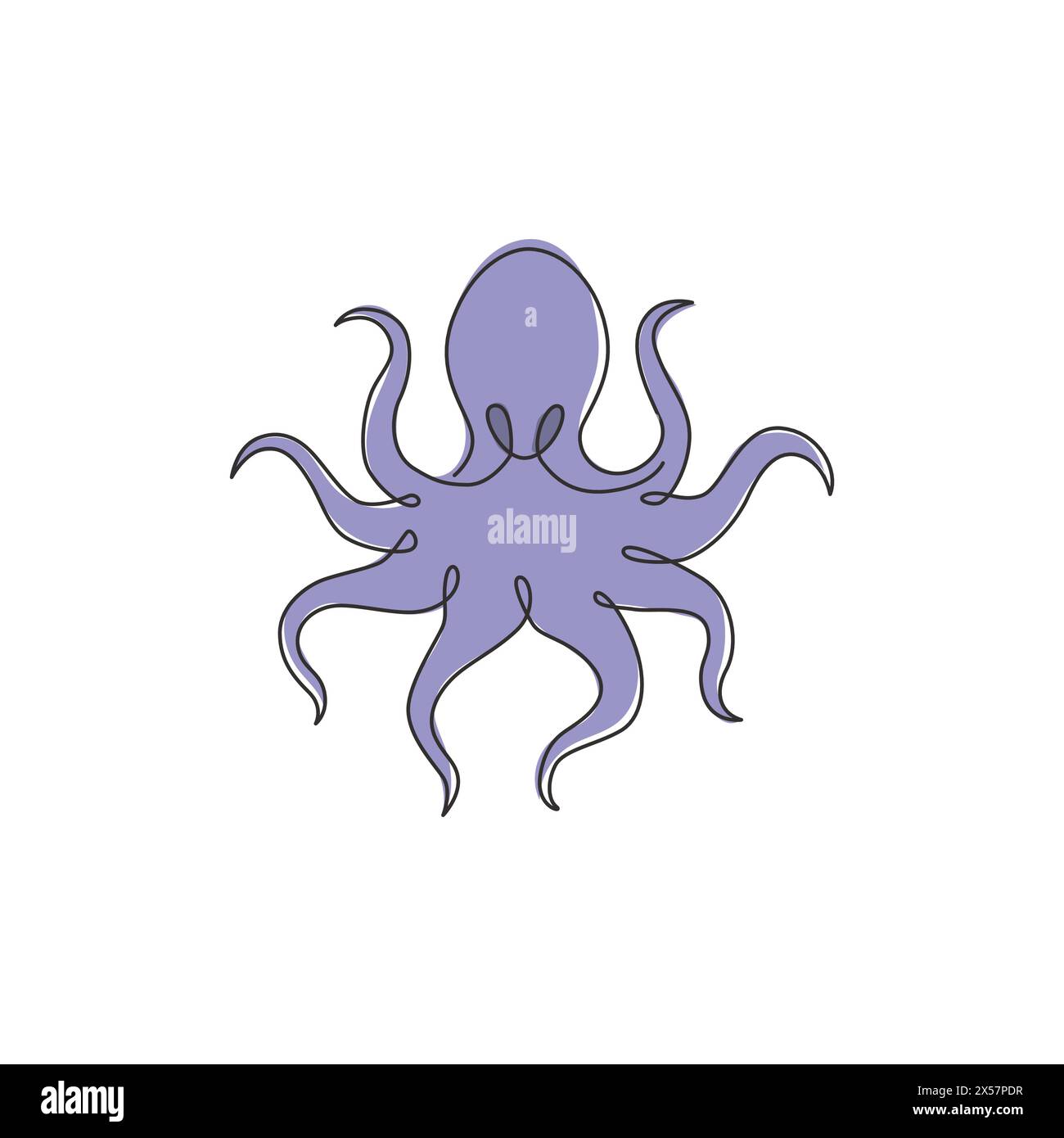 One continuous line drawing of mysterious octopus for seafood ...