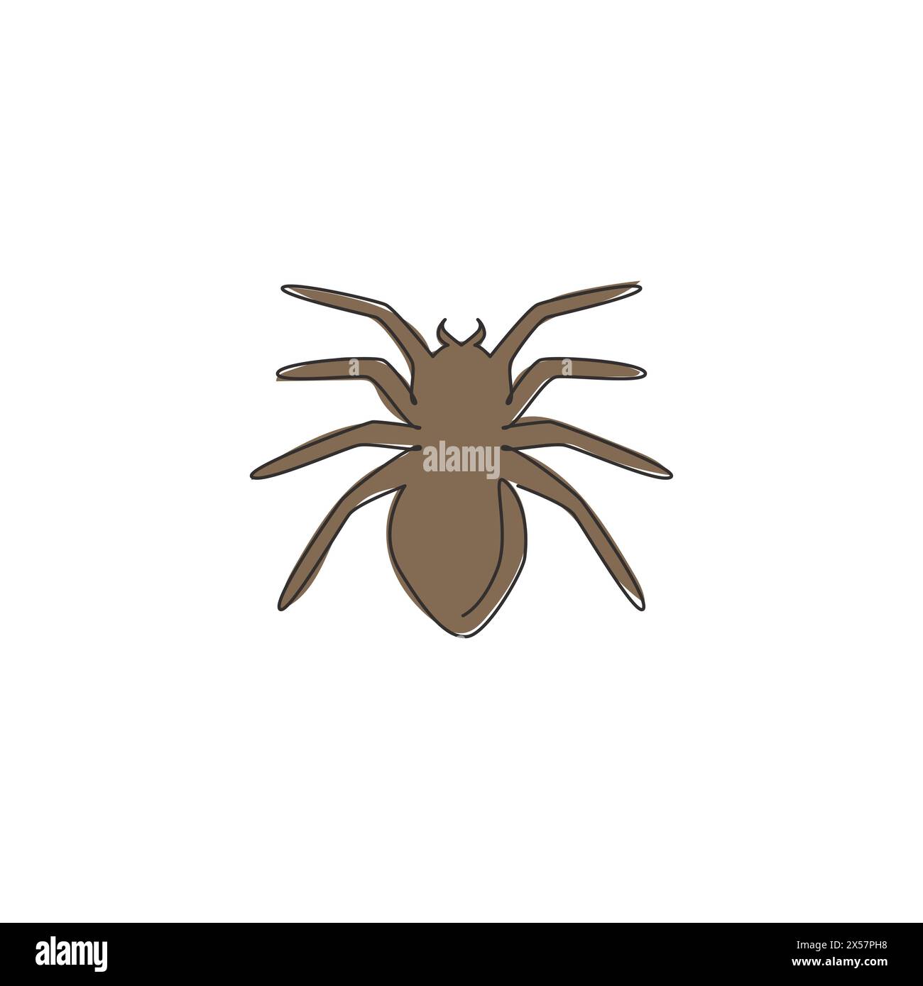 One single line drawing of poisonous spider for logo symbol identity ...