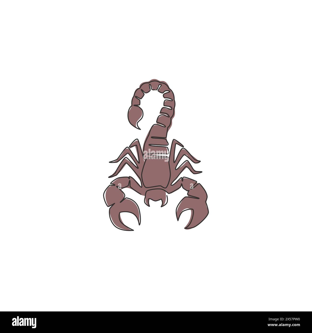 One continuous line drawing of danger scorpion for company logo ...