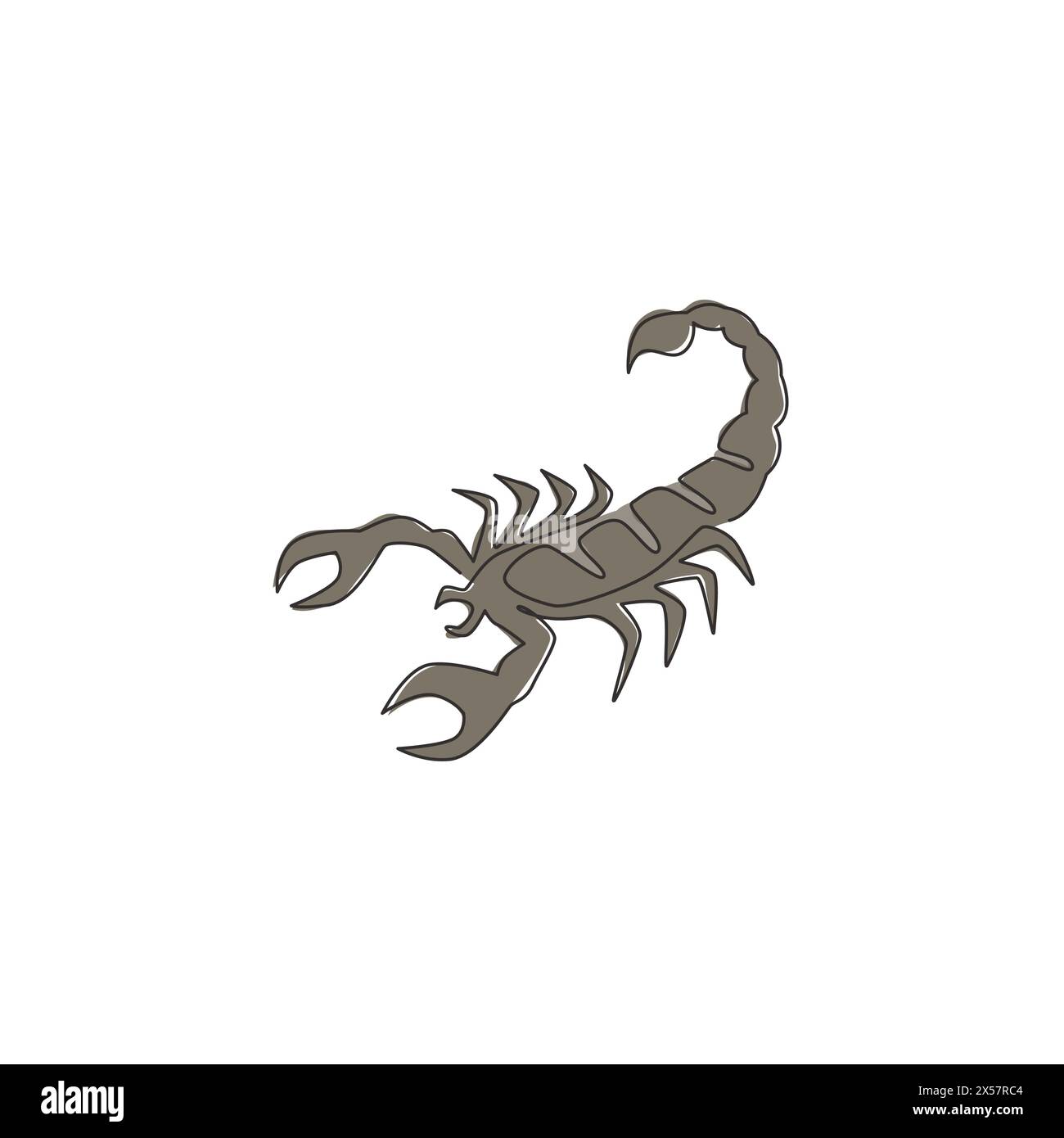 One single line drawing of venomous scorpion for logo identity ...