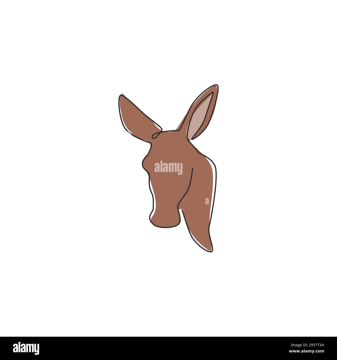Single continuous line drawing of walking donkey for ranch logo ...