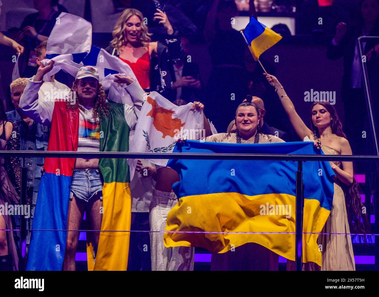 07 May 2024, Sweden, Malmö: Alyona Alyona & Jerry Heil (r) from Ukraine ...